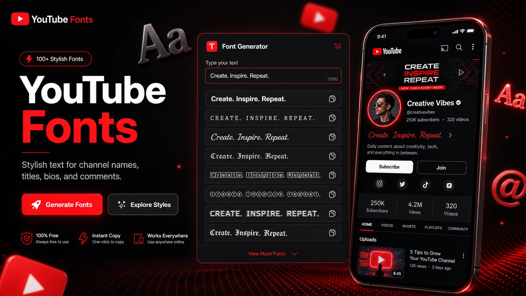 YouTube Fonts Generator for Titles, Channel Names, and Video Branding ...